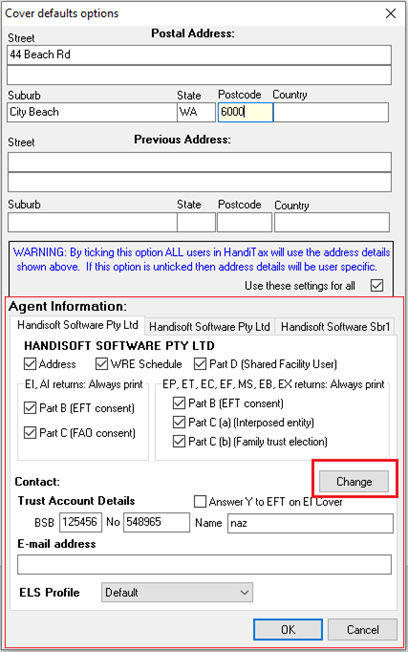 Access HandiSoft (HandiTax): How do I change the tax agent contact ...