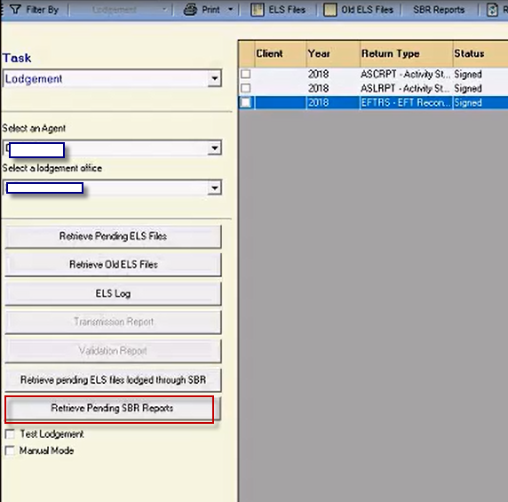 Access APS: Steps to request and view SBR Tax Agent Reports