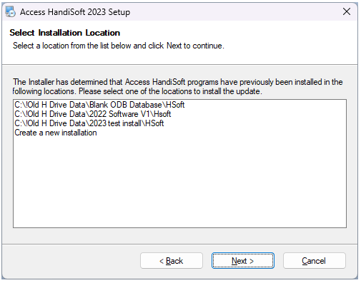 Access HandiSoft: Installations and Rollovers instructions