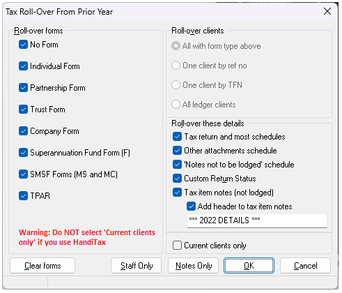 Access HandiSoft: Installations and Rollovers instructions