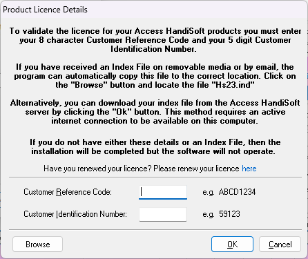 Access HandiSoft: Installations and Rollovers instructions