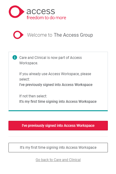 Access Care & Clinical: Migration to Access Workspace