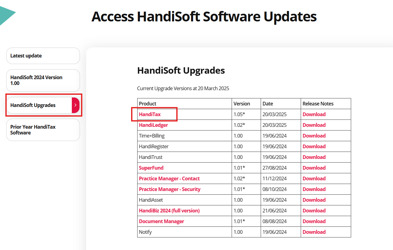 Access HandiSoft: How to Download and Install the latest updates