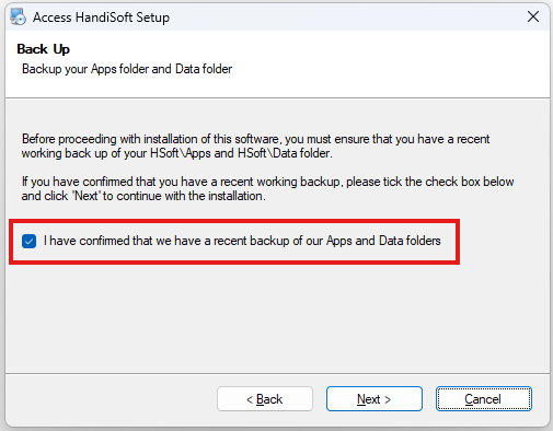 Access HandiSoft: Installations and Rollovers instructions