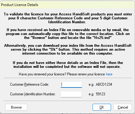 Access HandiSoft: Installations and Rollovers instructions