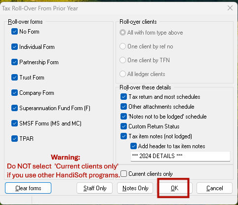 Access HandiSoft: Installations and Rollovers instructions