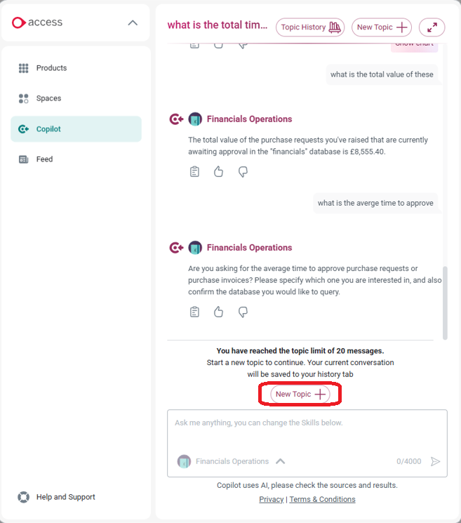 FocalPoint: How to access and start a Copilot conversation