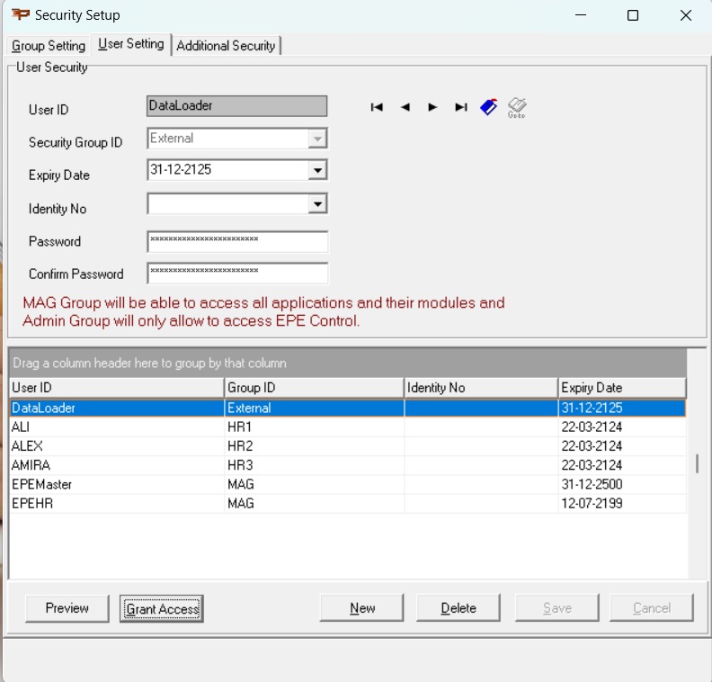 Access EasyPay Evo: Creating security rights in EPE Control to access ...
